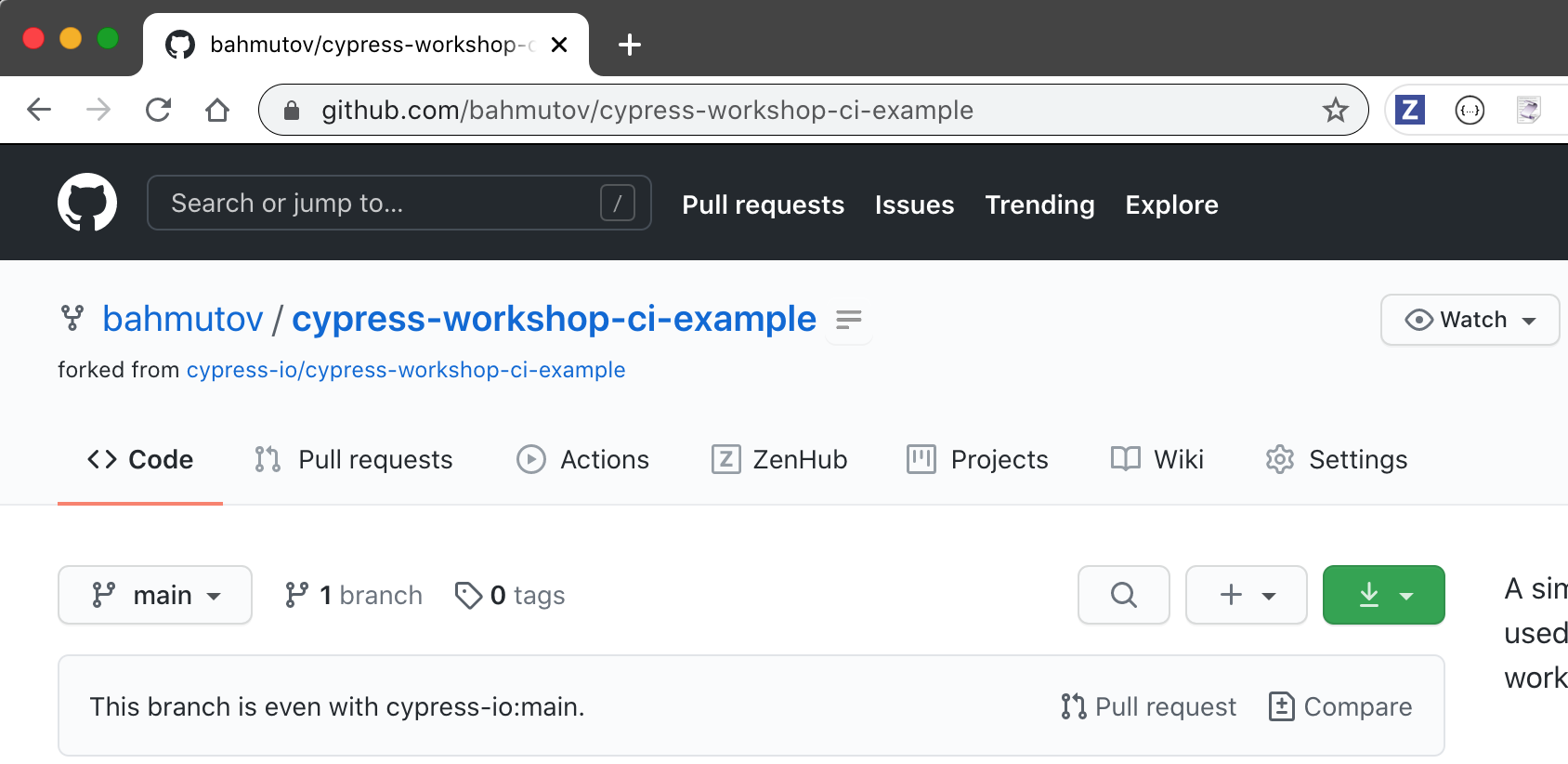 Cypress Continuous Integration Workshop